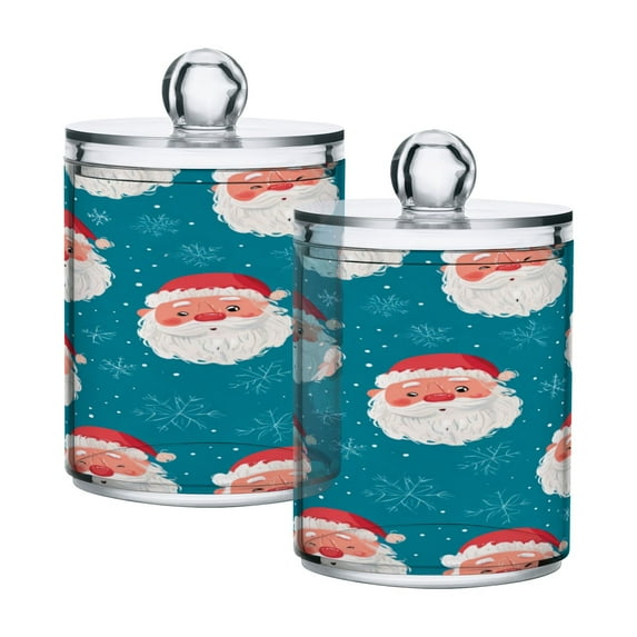 2PCS Clear Storage Jars Cotton Swabs Cans Translucent Plasticental ...