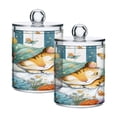 2PCS Clear Storage Jars Cotton Swabs Cans Translucent Plasticental ...