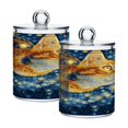 2PCS Clear Storage Jars Cotton Swabs Cans Translucent Plasticental ...