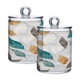 2PCS Clear Storage Jars Cotton Swabs Cans Translucent Plasticental ...