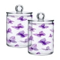 2PCS Clear Storage Jars Cotton Swabs Cans Translucent Plasticental ...