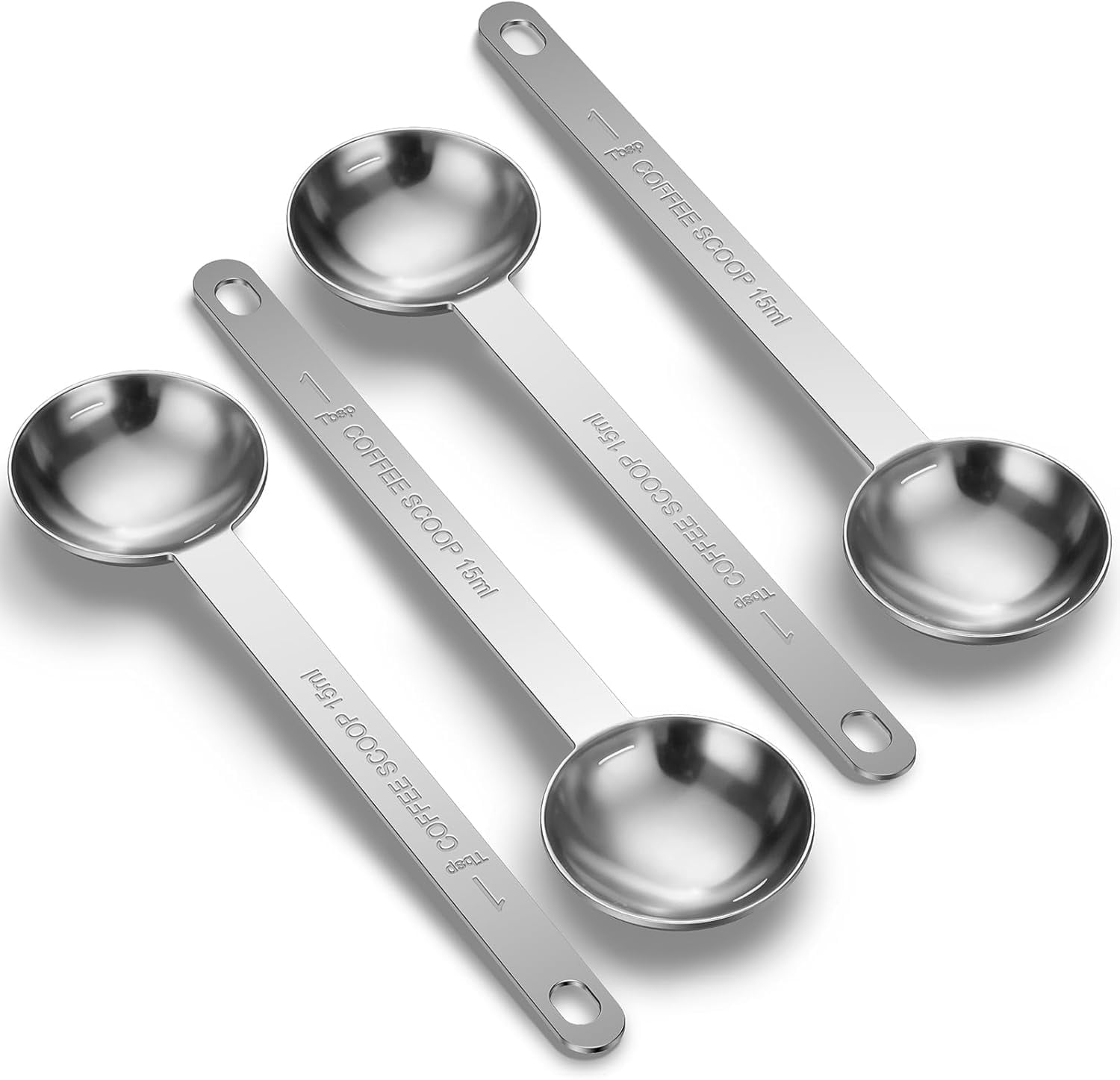 2PCS Coffee Scoop Spoons, 15ML (1 Tablespoon) Stainless Steel Measuring ...