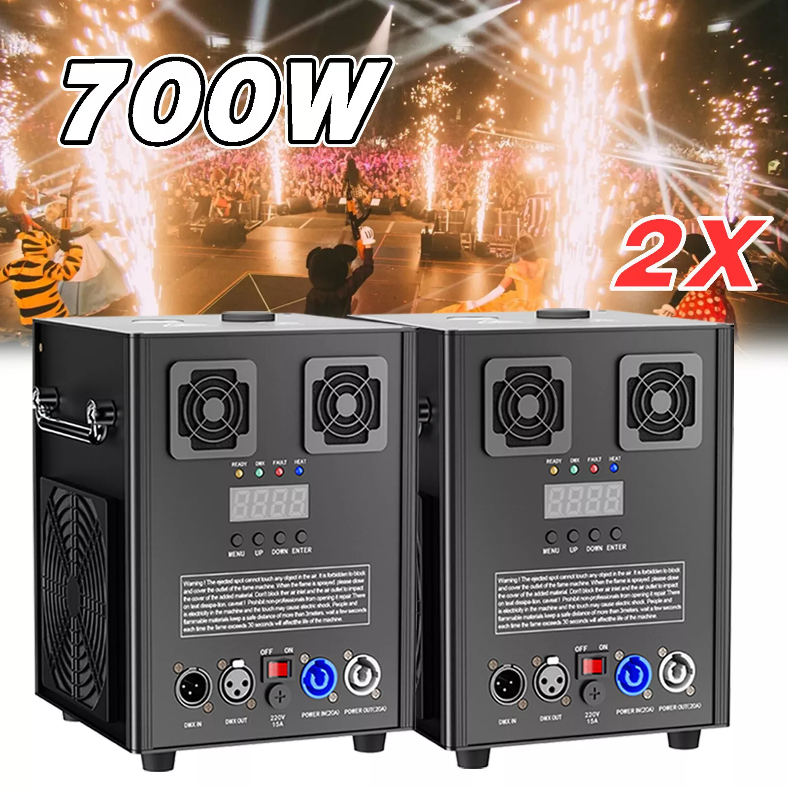 2PCS Cold Spark Machine 700W Stage Effect DMX Firework Machine for ...