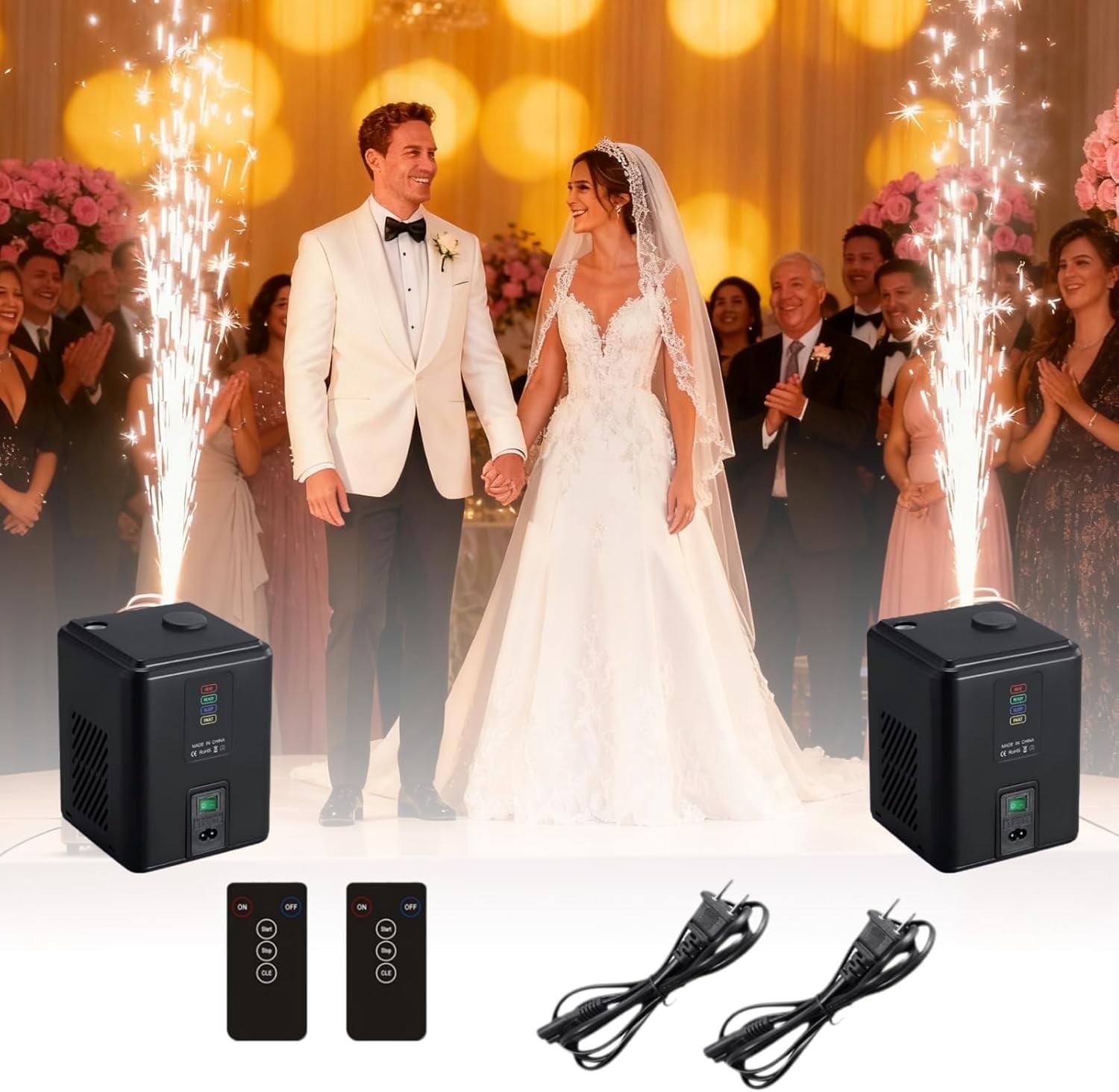 2PCS Cold Spark Machine, Portable & Compact Machine with Remote Control ...