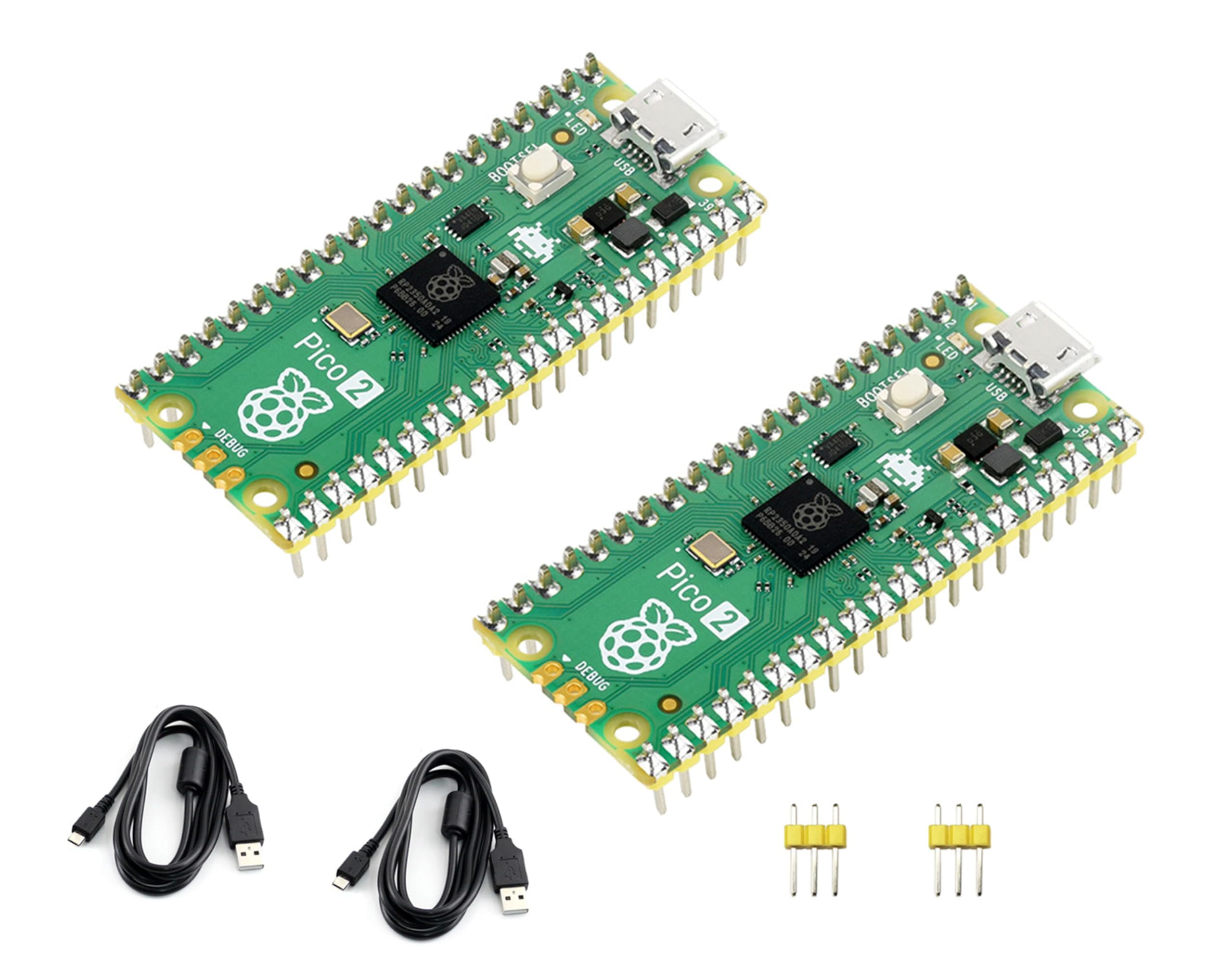 2PCS Compatible with Raspberry KEF16 Pi Pico 2 Microcontroller Board with Pre-Soldered Header ...