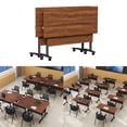 2PCS Conference Table with Wheels, 61“ Folding Conference Table, Flip ...