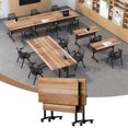 2PCS Conference Table with Wheels, 61“ Folding Conference Table, Flip ...