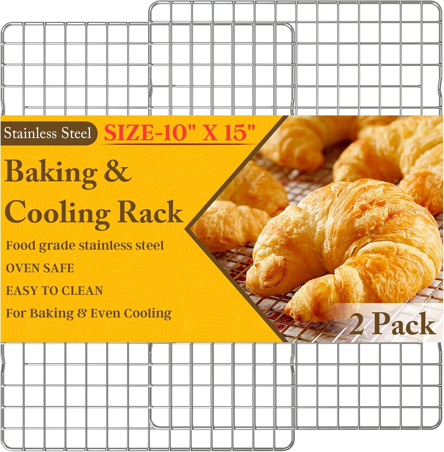 2PCS Cooling Racks for Cooking and Baking - 10" x 15"Heavy Duty ...