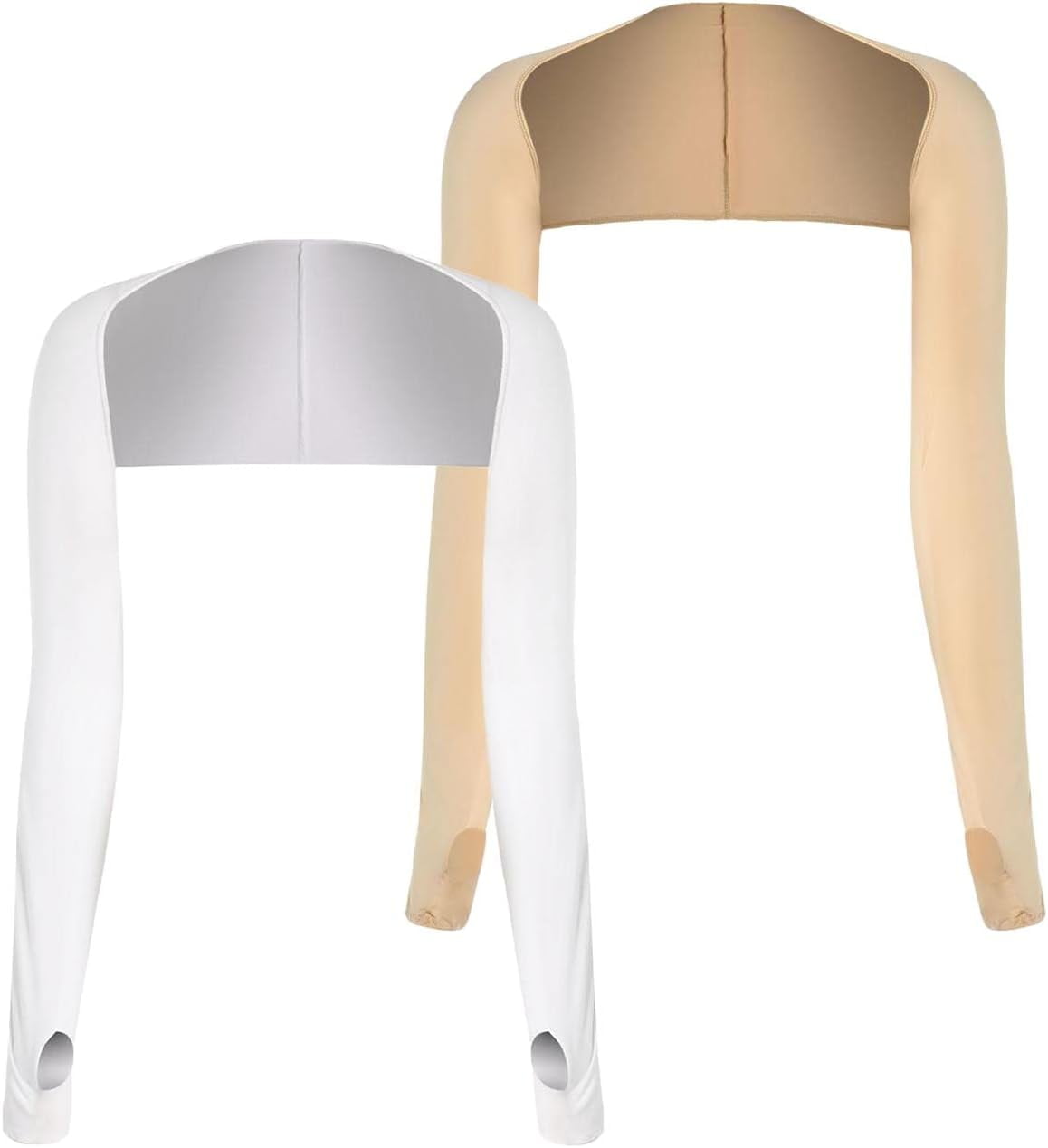 2PCS Cooling Shawl Arm Sleeve with Finger Hole Anti-UV Sun Protection ...