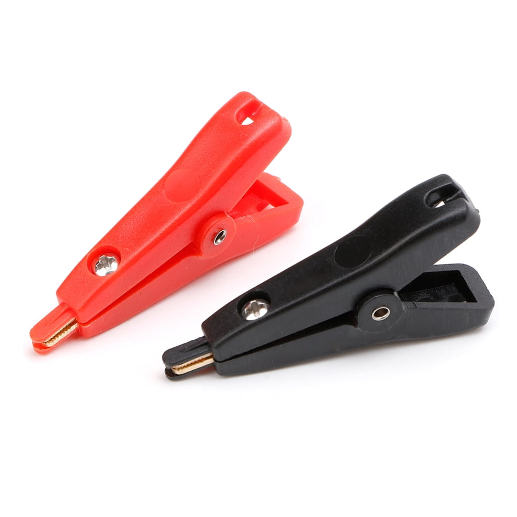 2PCS Copper Plated Gold Two-level test clip Four-Clamp for Kelvin Black ...