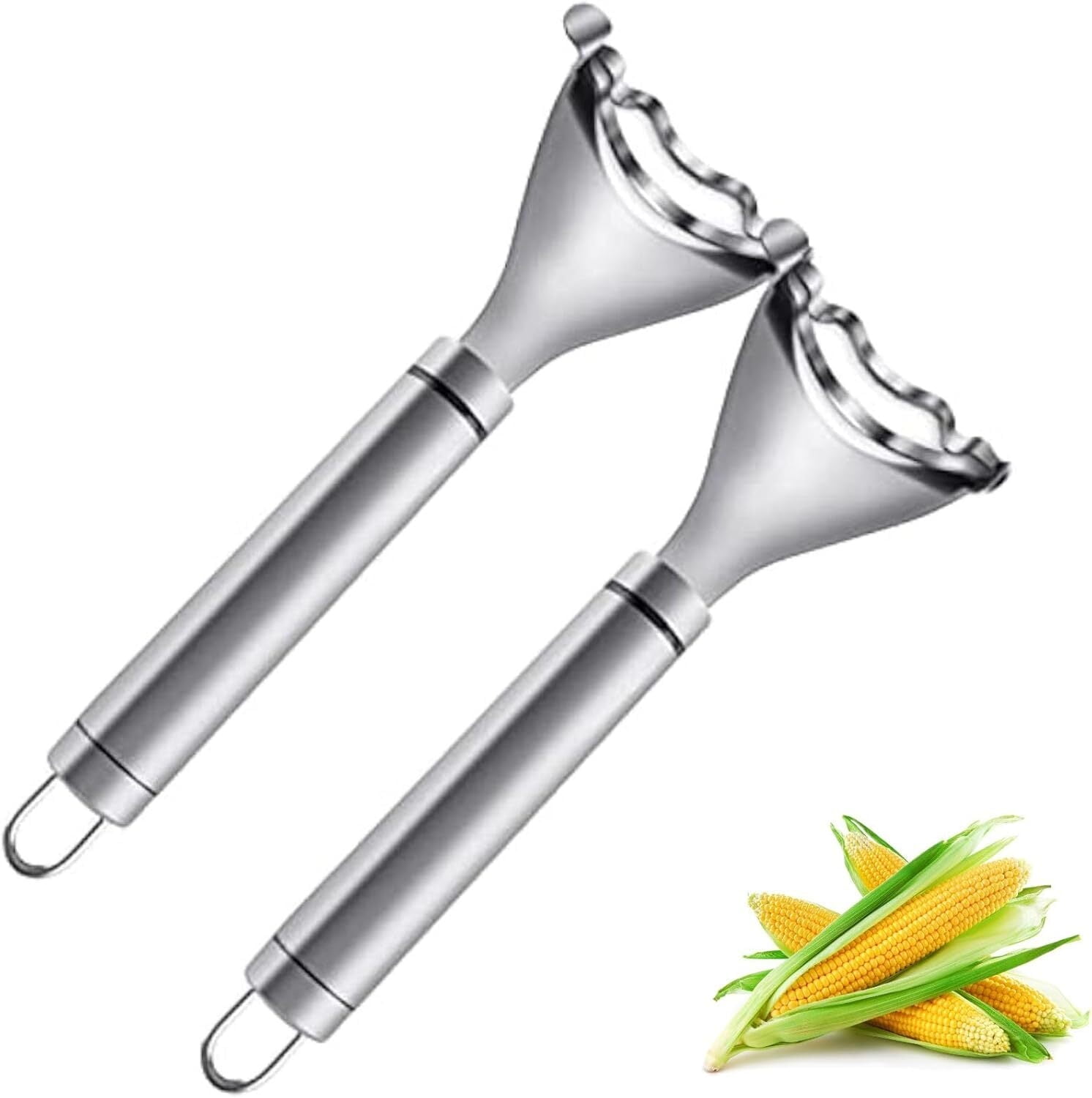 2PCS Corn Planer Cutter Thresher Peeler, Corn Thresher Cob Stripper Tool,Stainless Steel Corn ...
