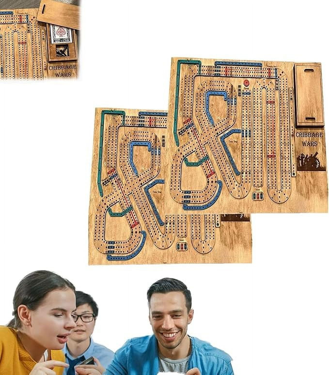 2PCS Cribbage Wars Board Game, 2024 New Wooden Unique Crib War Game ...