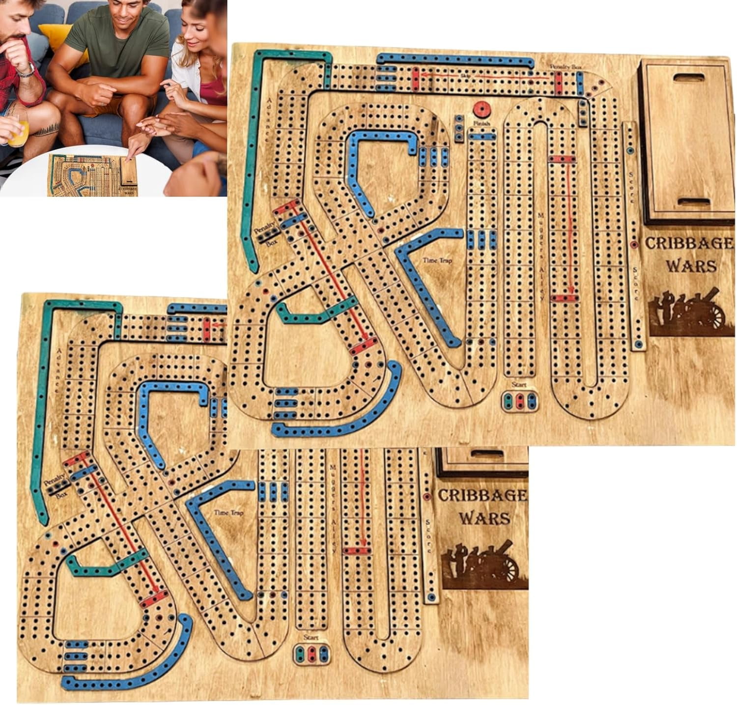2PCS Cribbage Wars Board Game, Cribbage Wars, 2024 New Wooden Cribbage ...