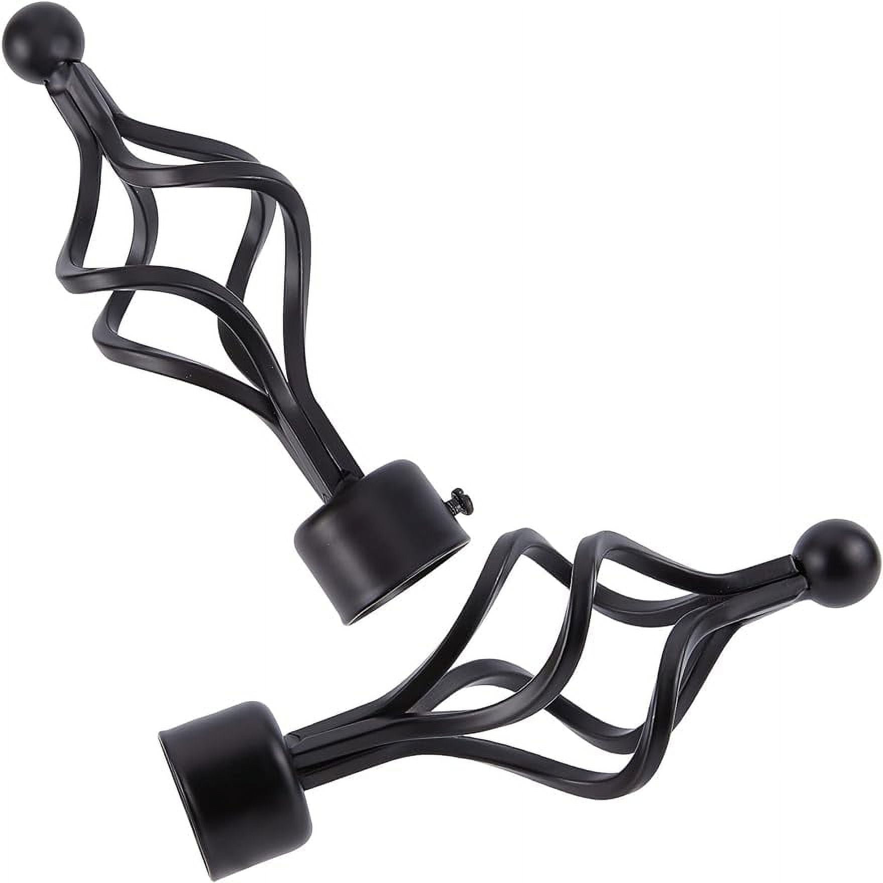 2PCS Curtain Rod Finials 28mm Drapery Pole End Black Twists Cage Shaped ...