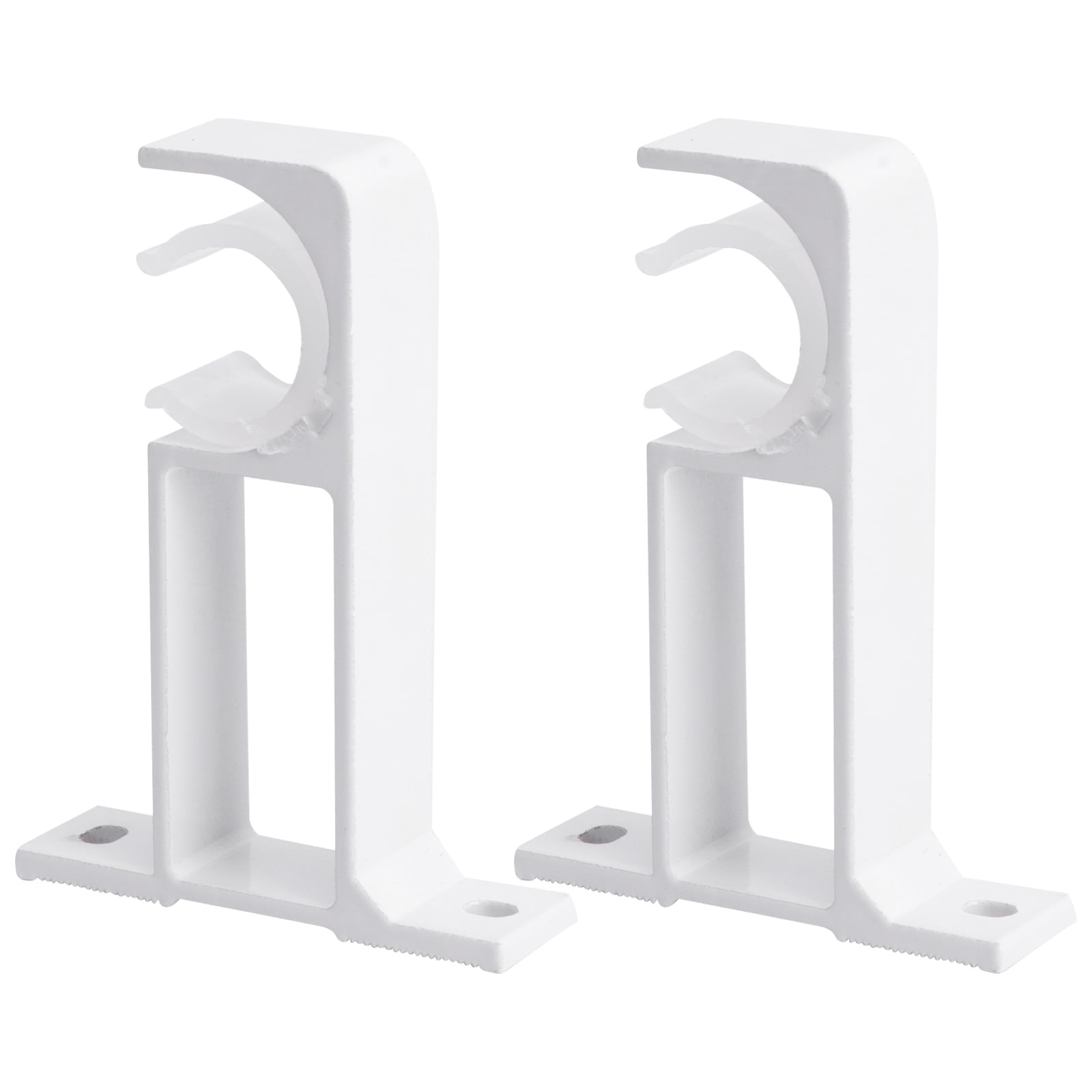 STRANDCHIC Aluminum Alloy Single Rod Brackets White 2 Pieces Curtain ...