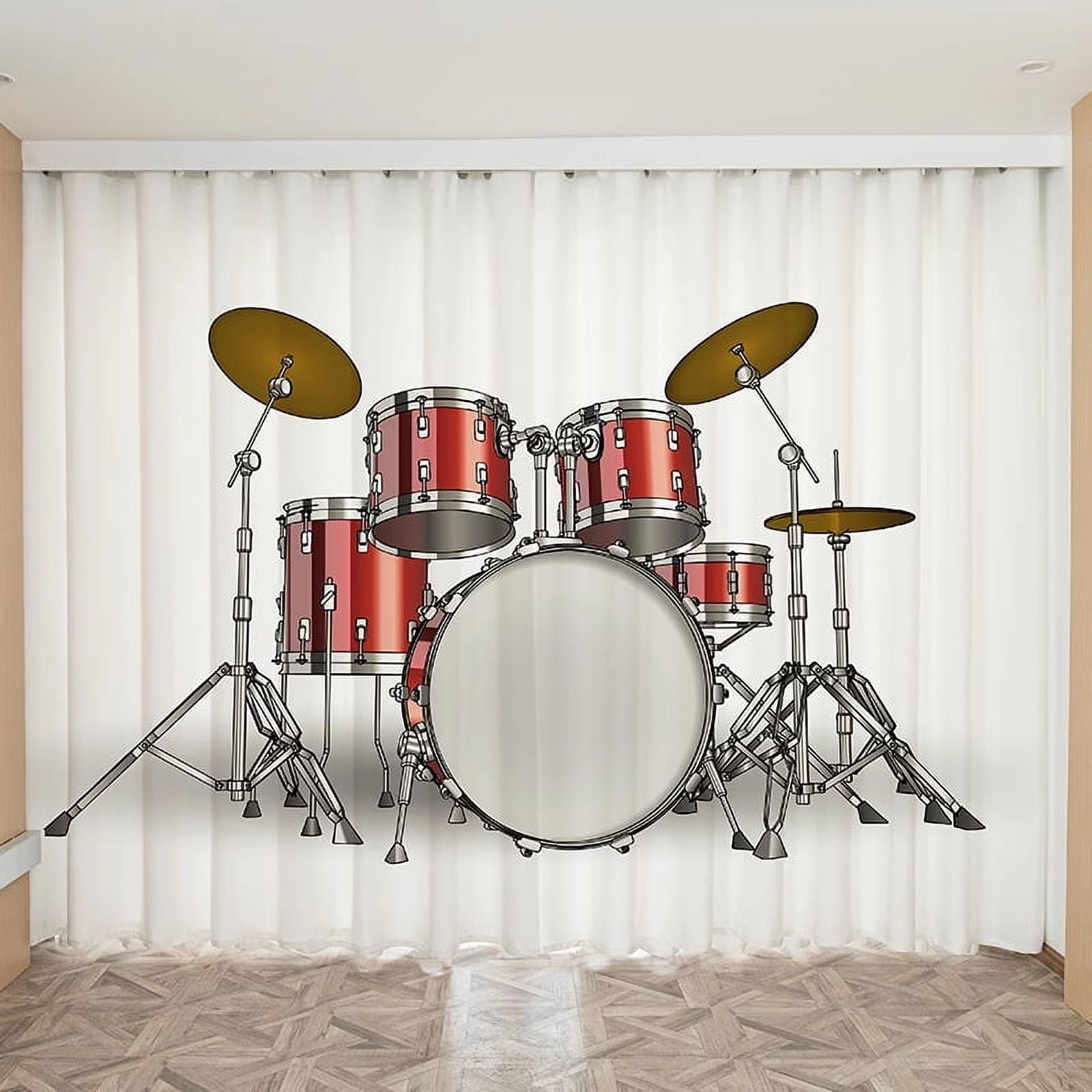 2PCS Custom Curtain Modern Simple Musical Instrument Notes Piano Violin ...