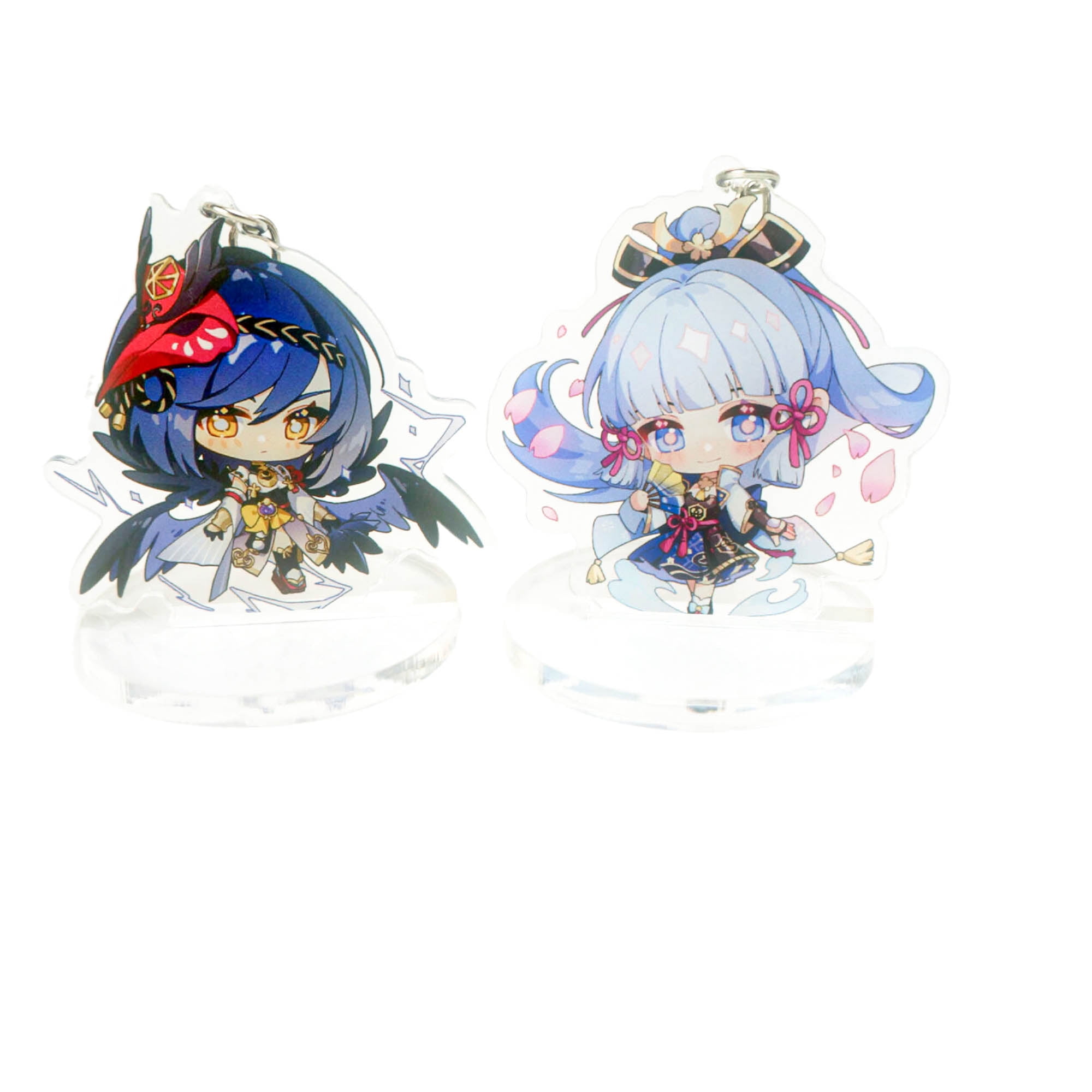 2PCS Cute Anime Game Genshin Impact Acrylic Figure Kamisato Ayaka Kujou ...