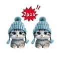 2PCS Cute Cat Car Air Freshener Vent Clips, 2D Flat Acrylic Cartoon ...