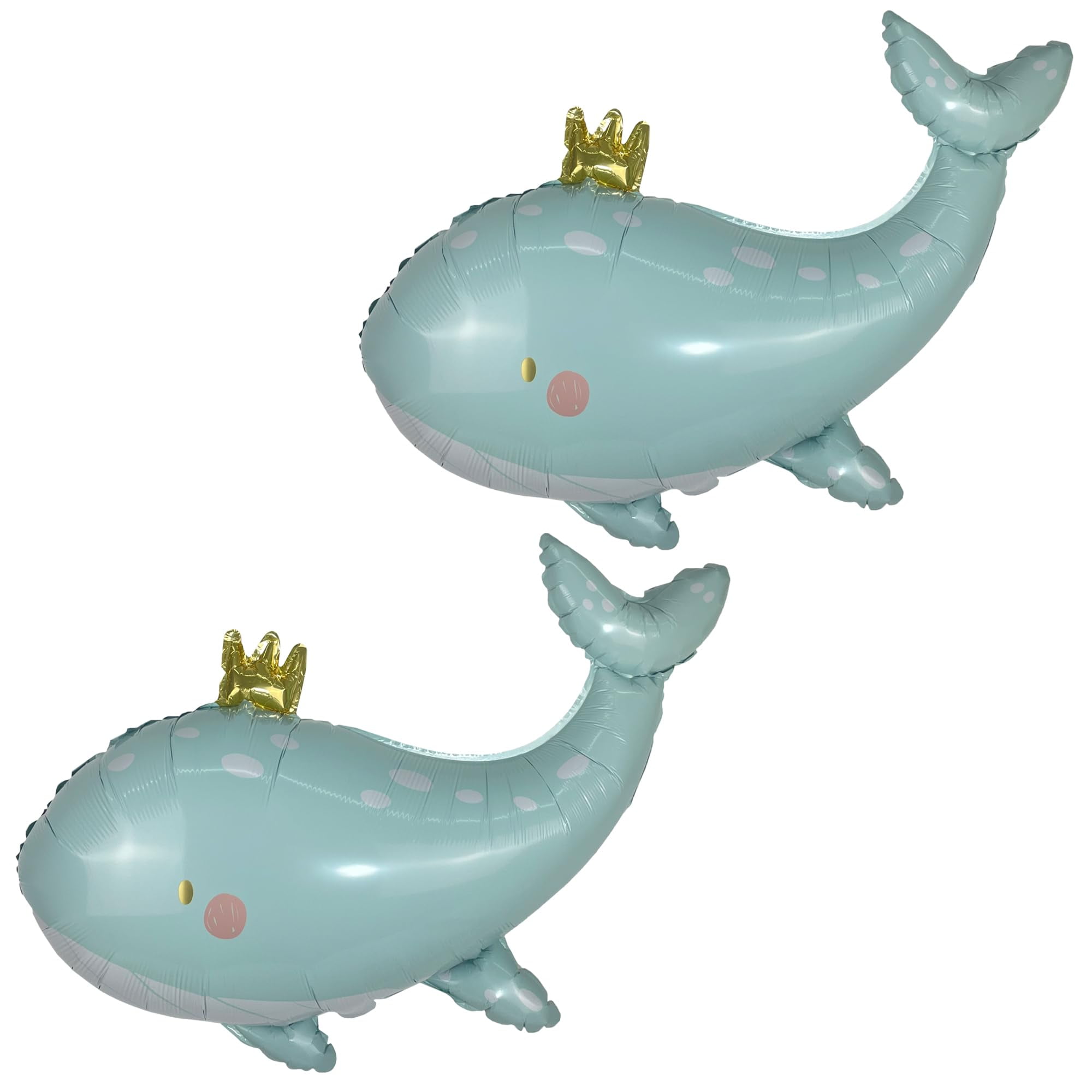 2PCS Cute Whale Balloon Big blue whale Foil Mylar Balloons Ocean ...