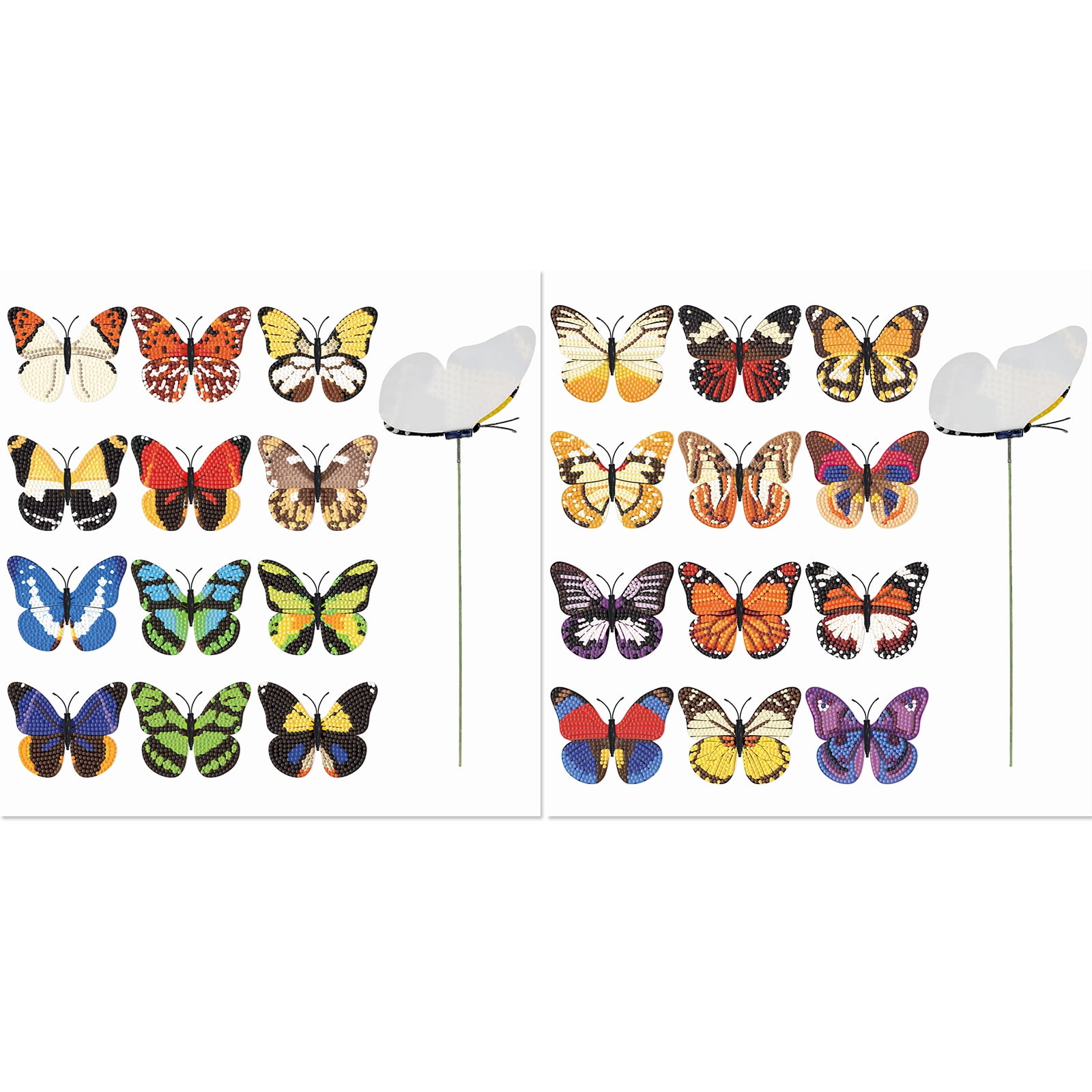 2PCS DIY Dot Diamond Decorative Stick Diamond Art Painting Butterfly ...