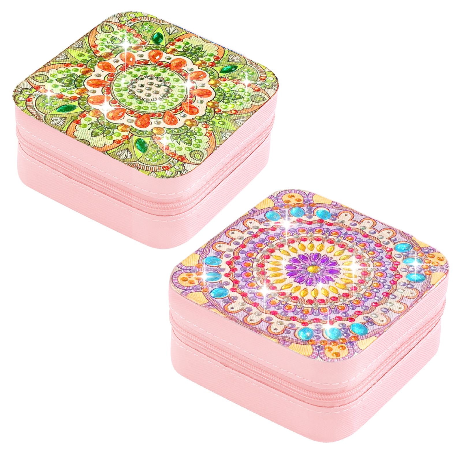 2PCS DIY Dot Diamond Jewelry Bag, Diamond Art Painting Mandala Creative ...