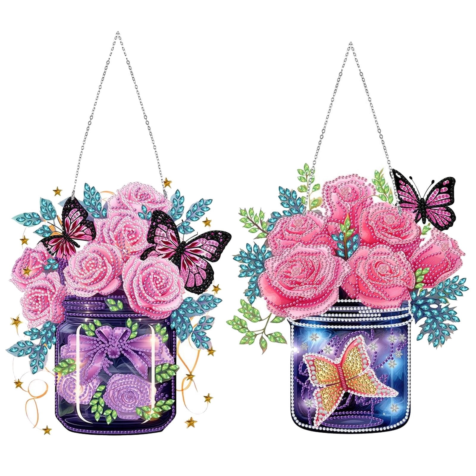 2PCS DIY Dot Diamond Pendant Diamond Art Painting Spring PVC Home ...