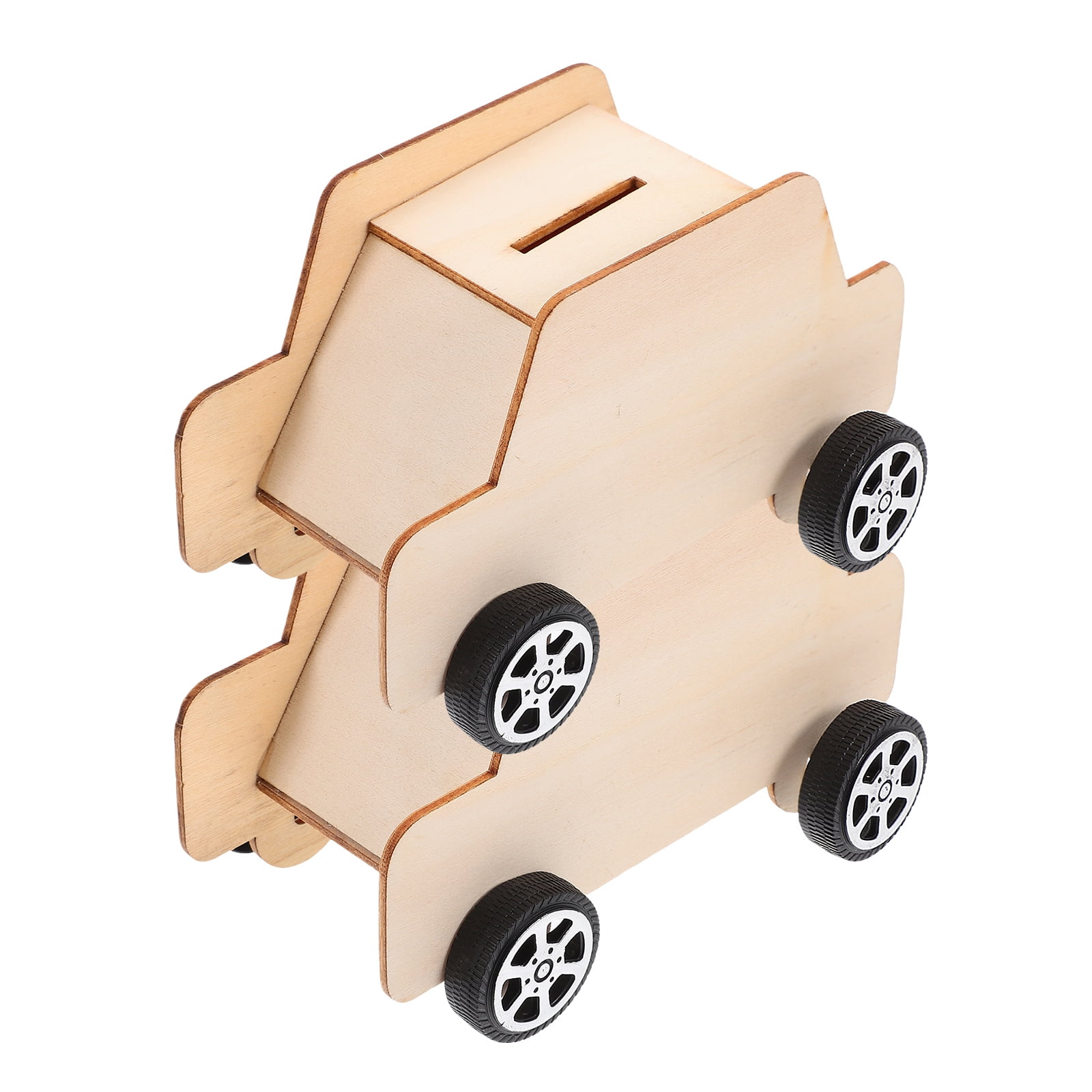 2PCS DIY Hand Drawing Piggy Bank Wooden White Embryo Saving Pot ...
