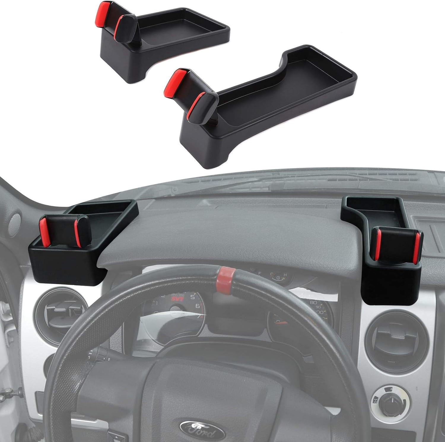 2PCS Dash Phone Holder Mount for 2009-2014 Ford F150 Raptor with ...