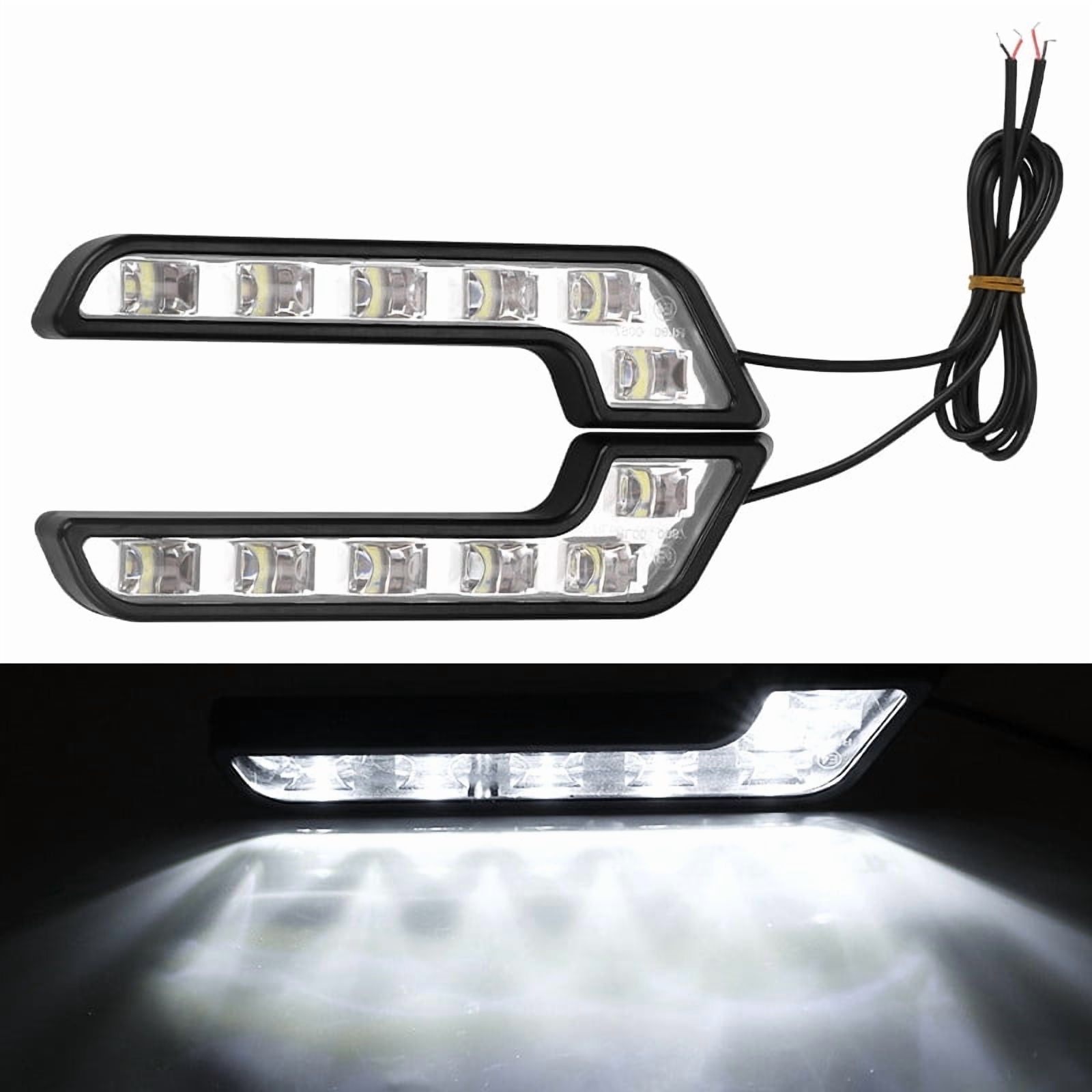2PCS Daytime Running 12V 6 LED Lights L Shaped Driving Lamp Daytime Running Fog Light Waterproof ...