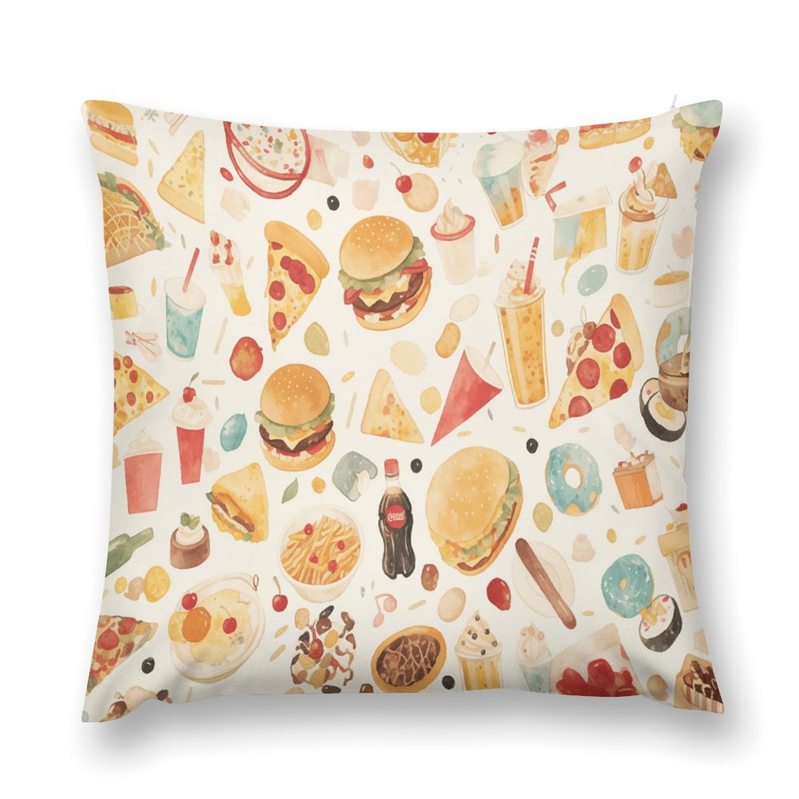 2PCS Delicious Pizza Burger Throw Pillow Cover, 18 X 18 Inch Holiday ...
