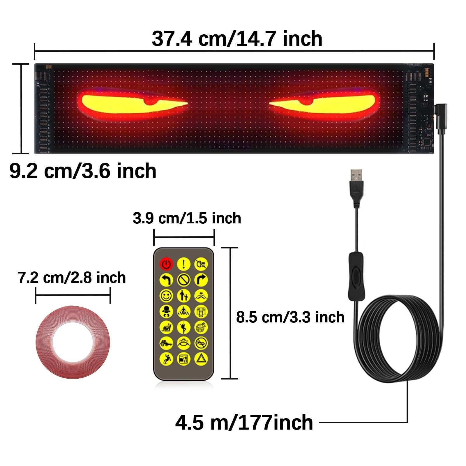 2PCS Devil Eyes Light For Cars,Colorful Eye Lamp Soft Screen for Car ...