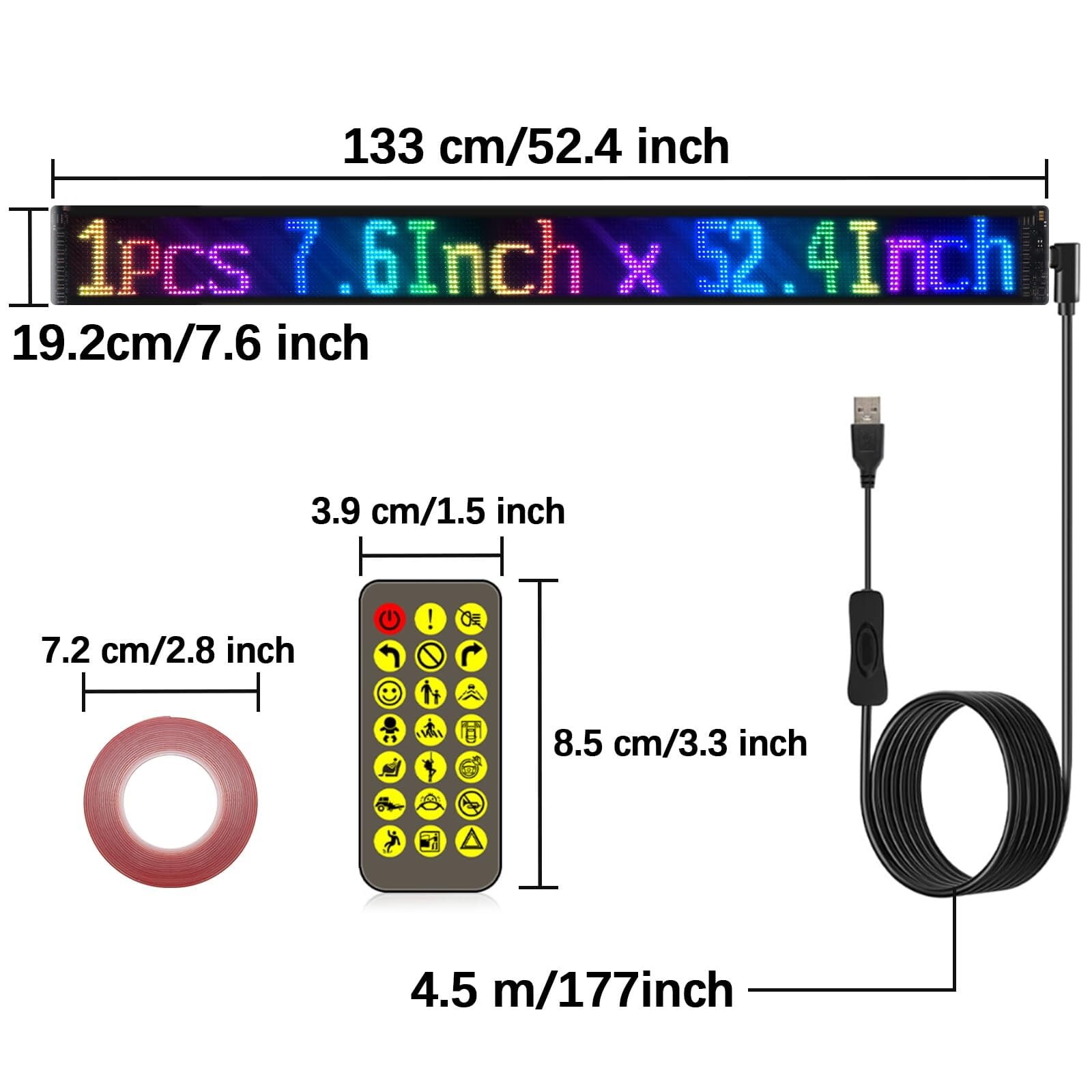 2PCS Devil Eyes Light for Cars,Large Programmable Flexible LED Screen ...