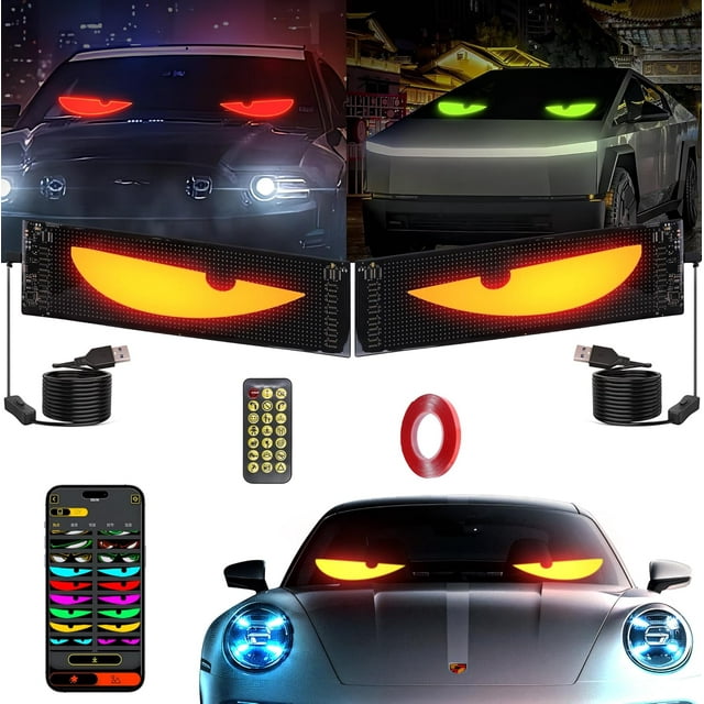 2PCS Devil Eyes Light for Cars,Programmable LED Eyes for Car, 4.3in x ...