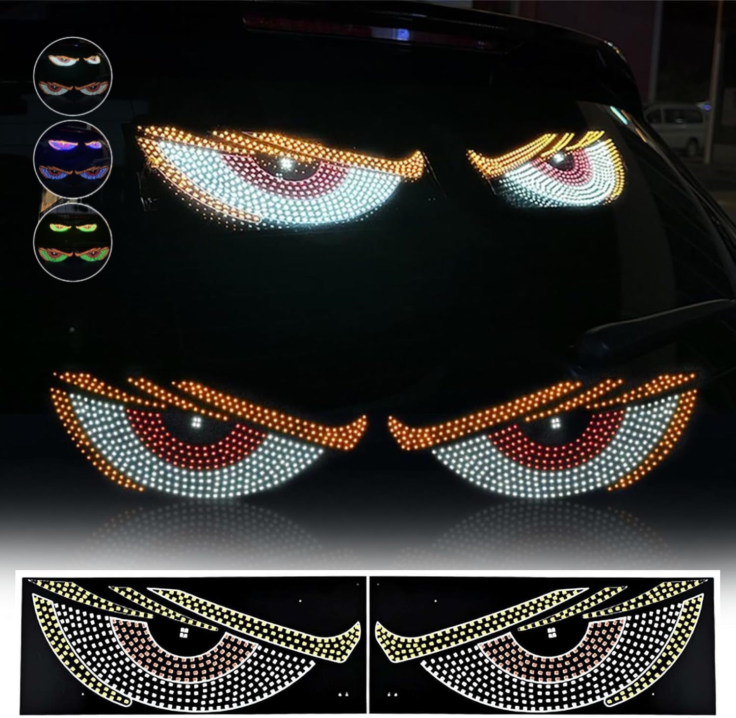 2PCS Devil Eyes Lights for Cars, 4.72X11.81 Windshield Eyes Animated ...