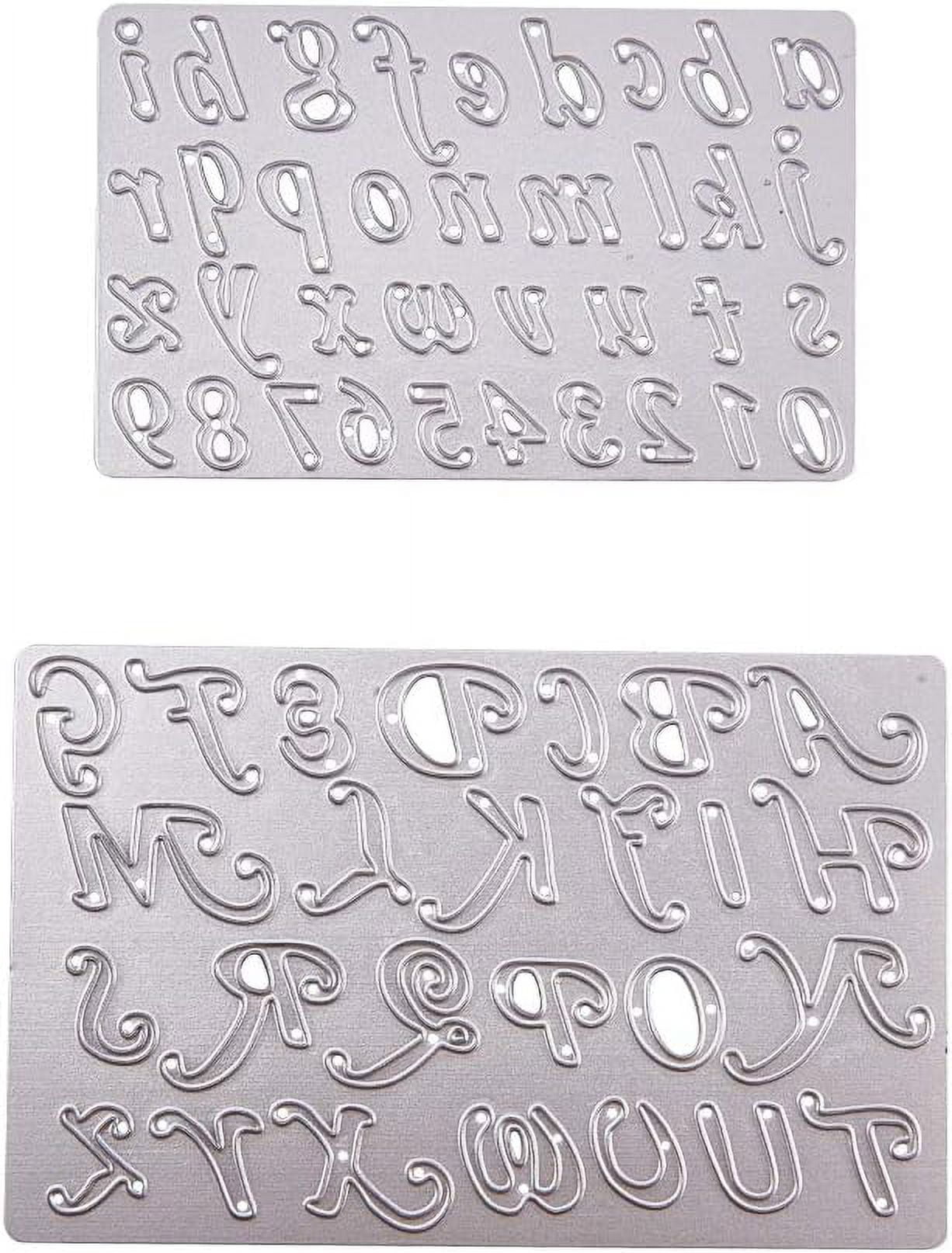 2PCS Dies Cut Alphabet Letter Cutting Dies Drawing Painting Stencils ...
