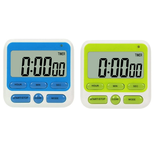 2PCS Digital Kitchen Timer Clock Kitchen Timer with Large LCD Display ...