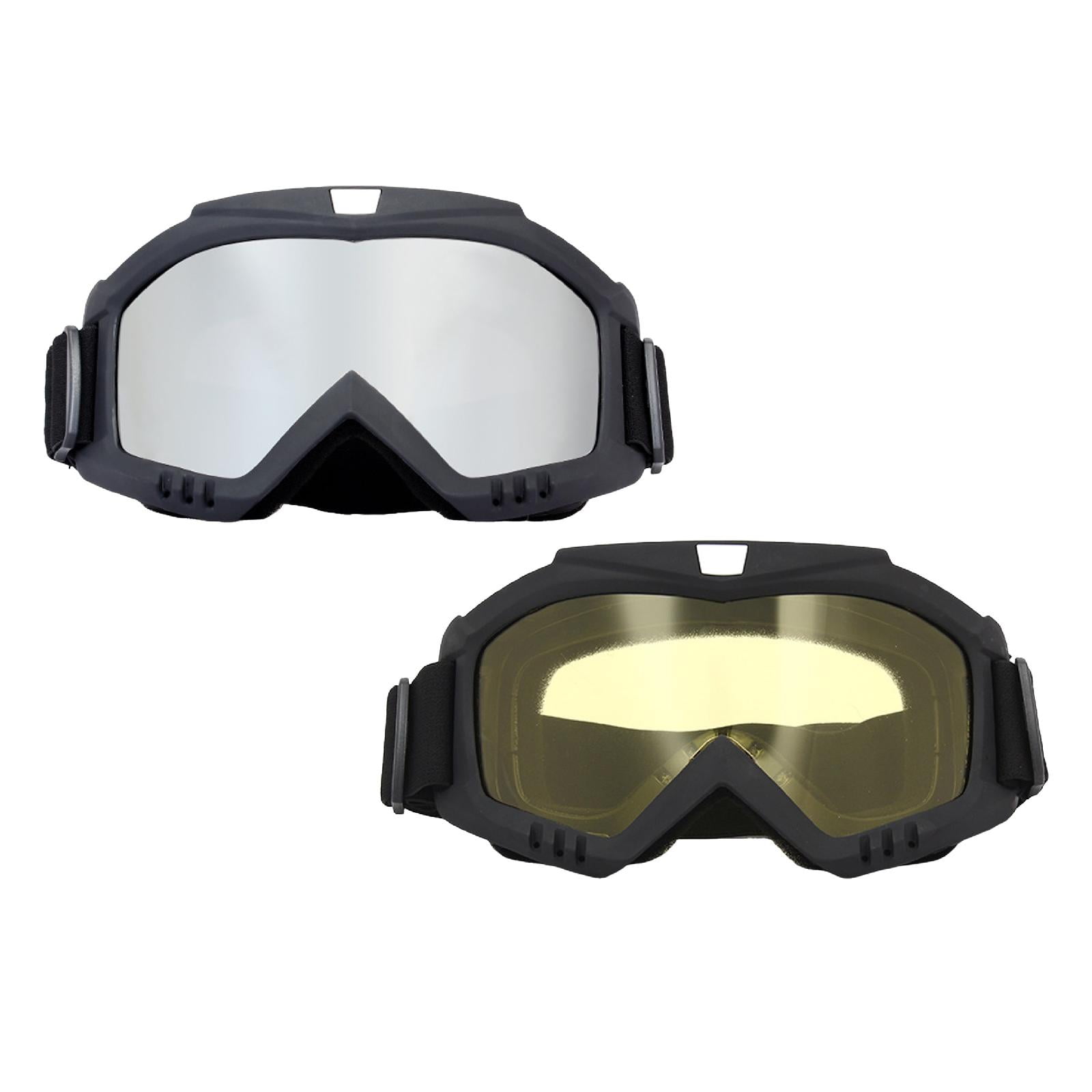 2PCS Dirt Bike Goggles, Motorcycle Goggle ATV Off Road Racing Motocross ...