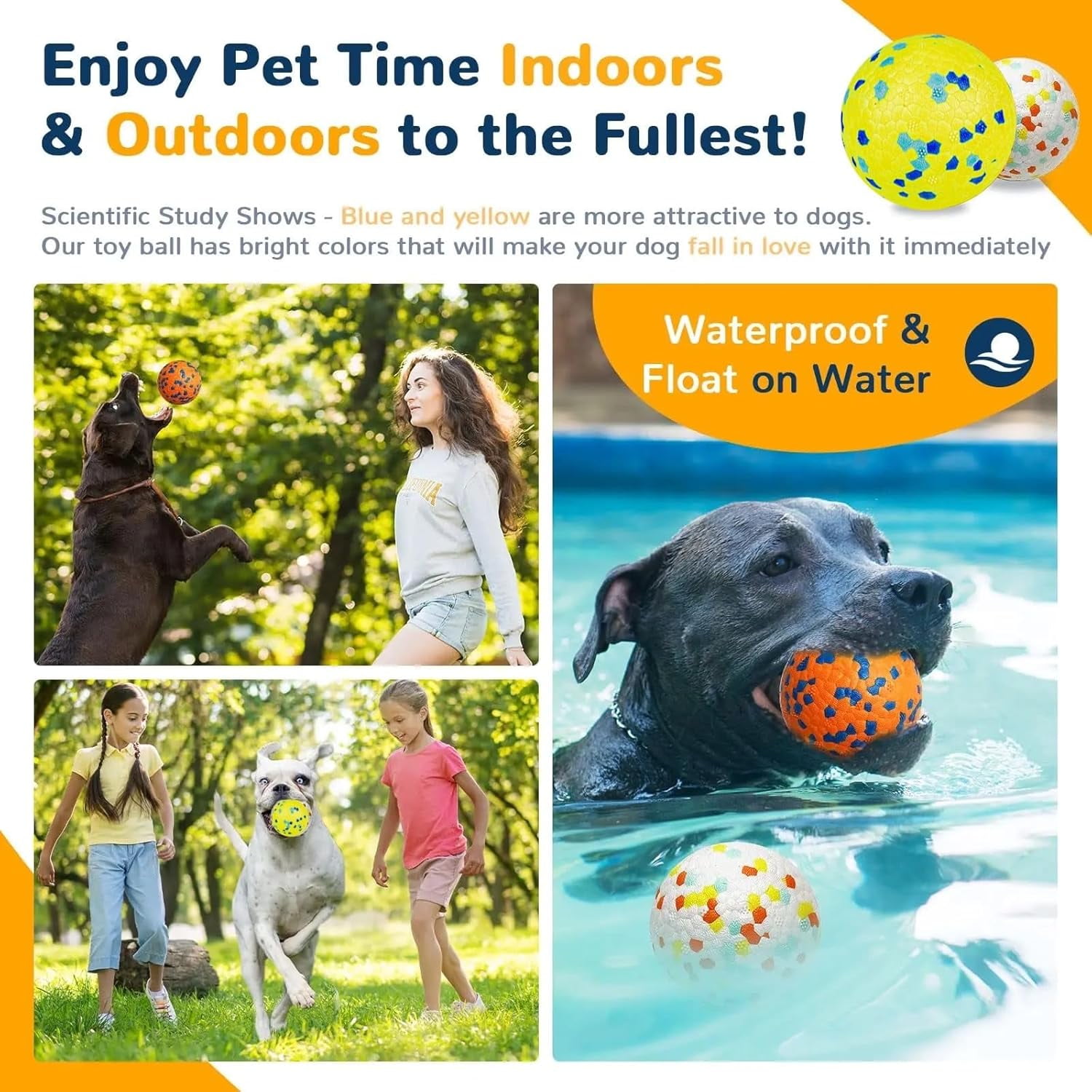 2PCS Dog Balls, Durable Dog Chew Balls for Agressive Chewers ...