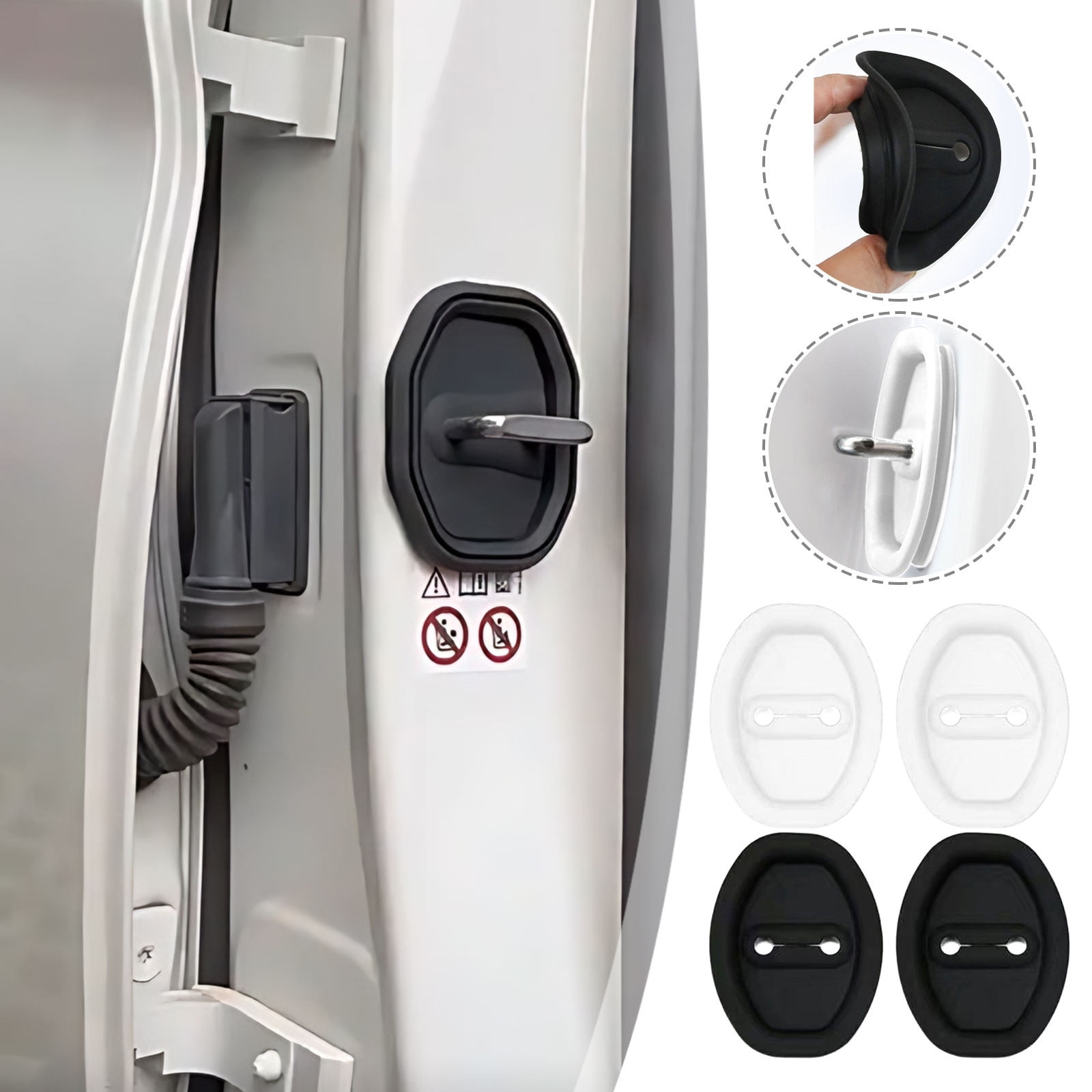 2PCS Door Latch Lock Cover, 2.75"*3.70" Car Door Protector, Car Silica ...