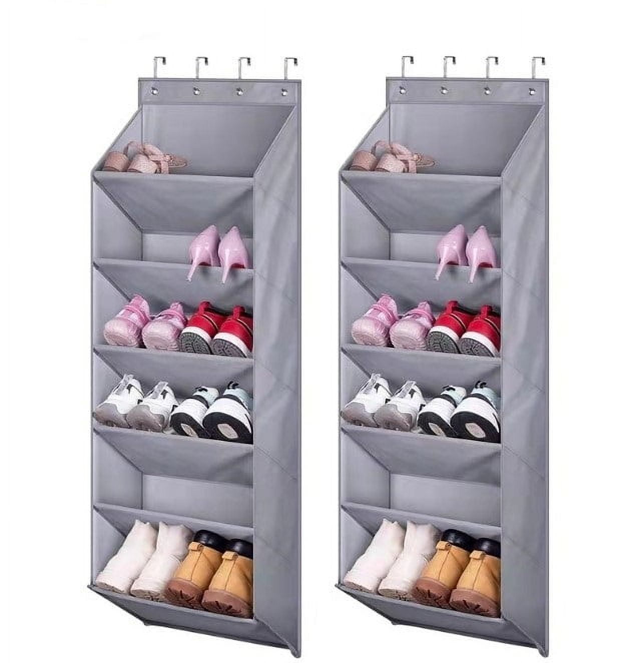 2PCS Door Shoe Rack with Deep Pockets for 12 Pairs of Shoe Organizer ...