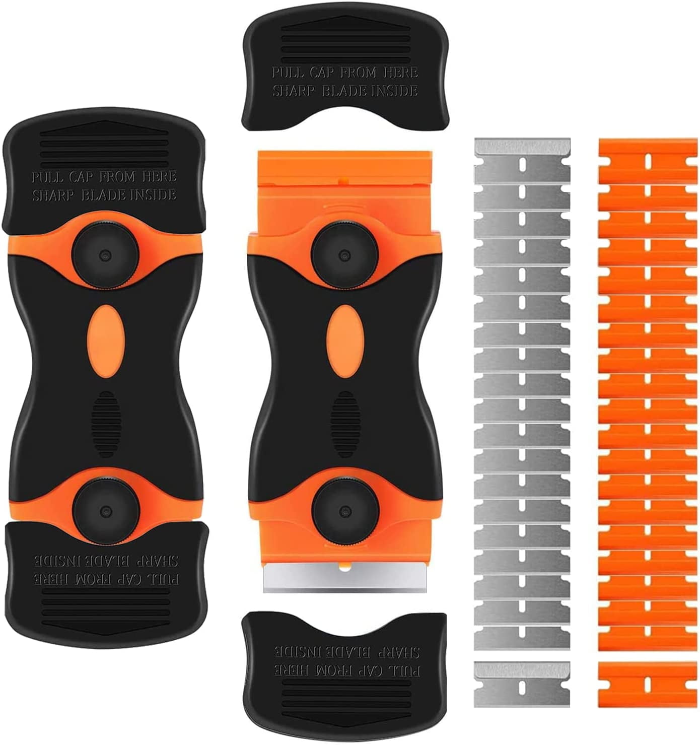 2PCS Double-Edged Razor Blade Scraper,Paint Plastic window Scraper Tool ...