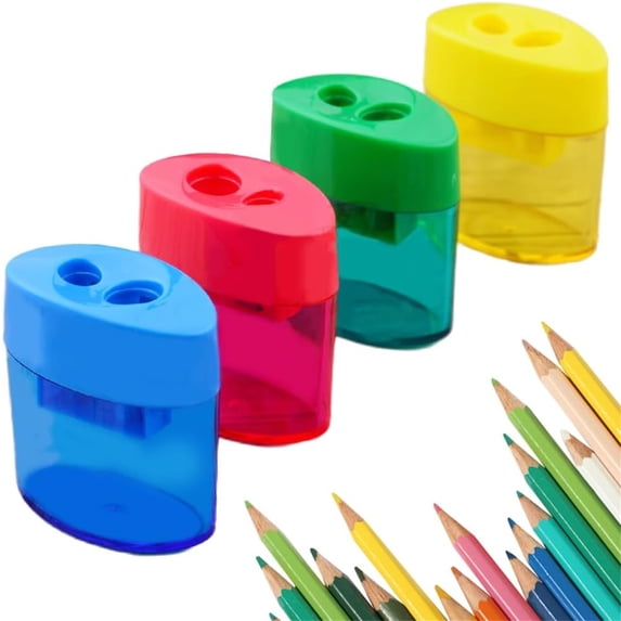 2PCS Double Hole Creative Pencil Sharpener, Portable Pencil Sharpener ...