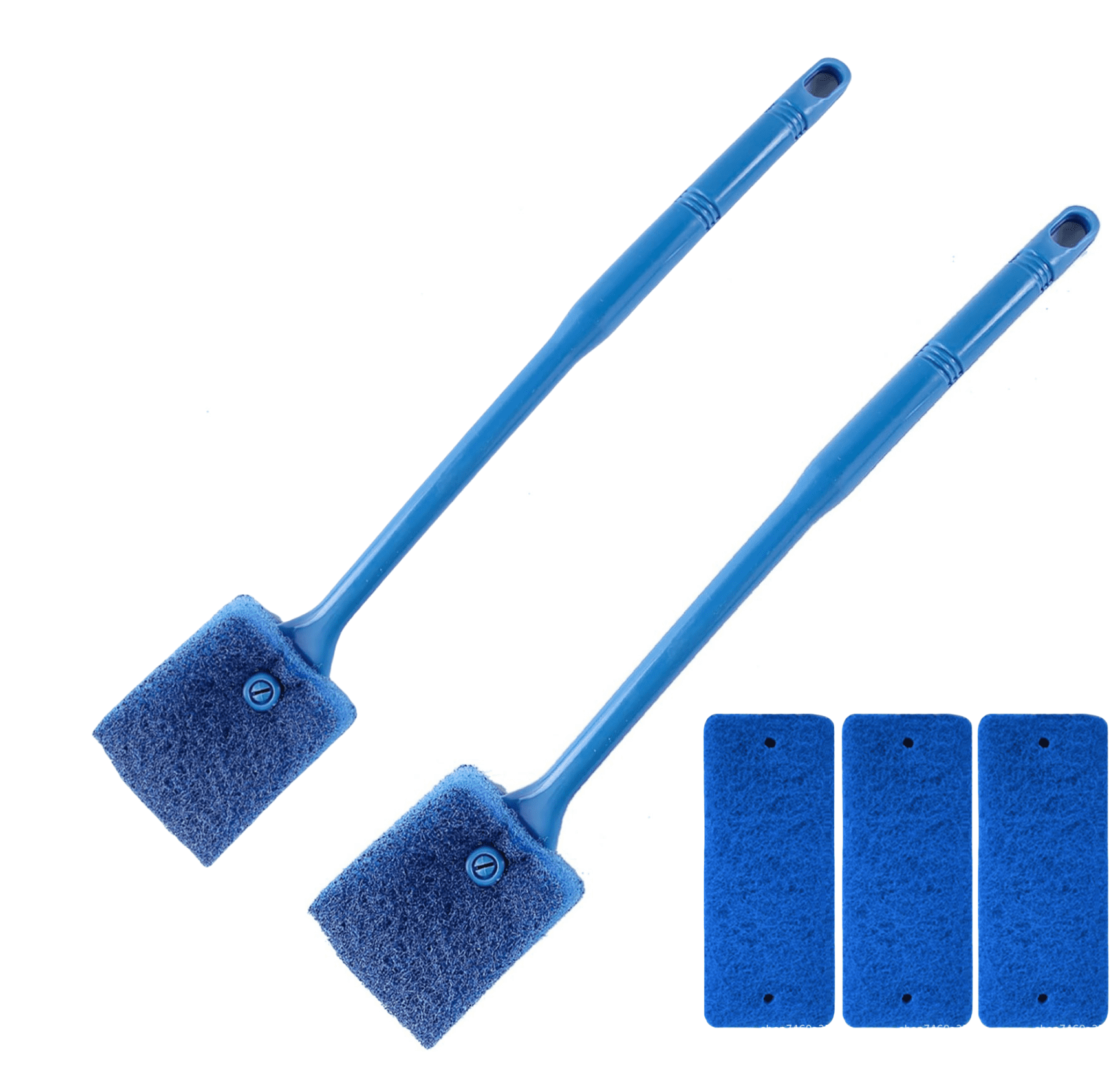 2PCS Double Sided Sponge Brush Cleaner Long Handle 15.4 Inches Fish ...