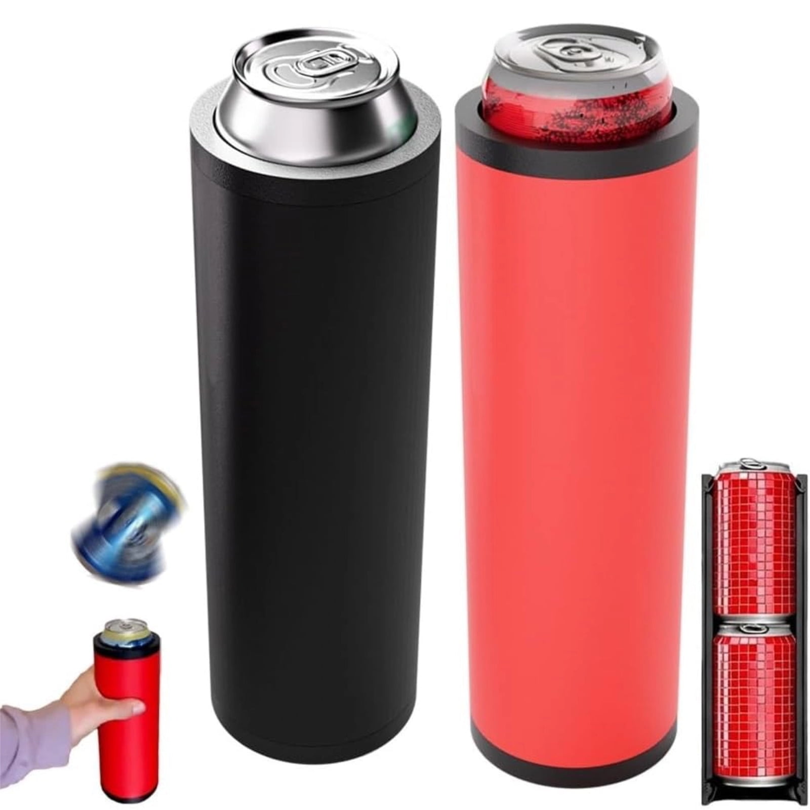 2PCS Double Tactical Reload Can Holder-Ultra Chill System, Insulated Dual Beer Cooler for 12oz ...