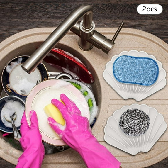 2PCS Drain Silicone Soap Box Deflecting Soap Dish Non Soap Mat Bathroom ...