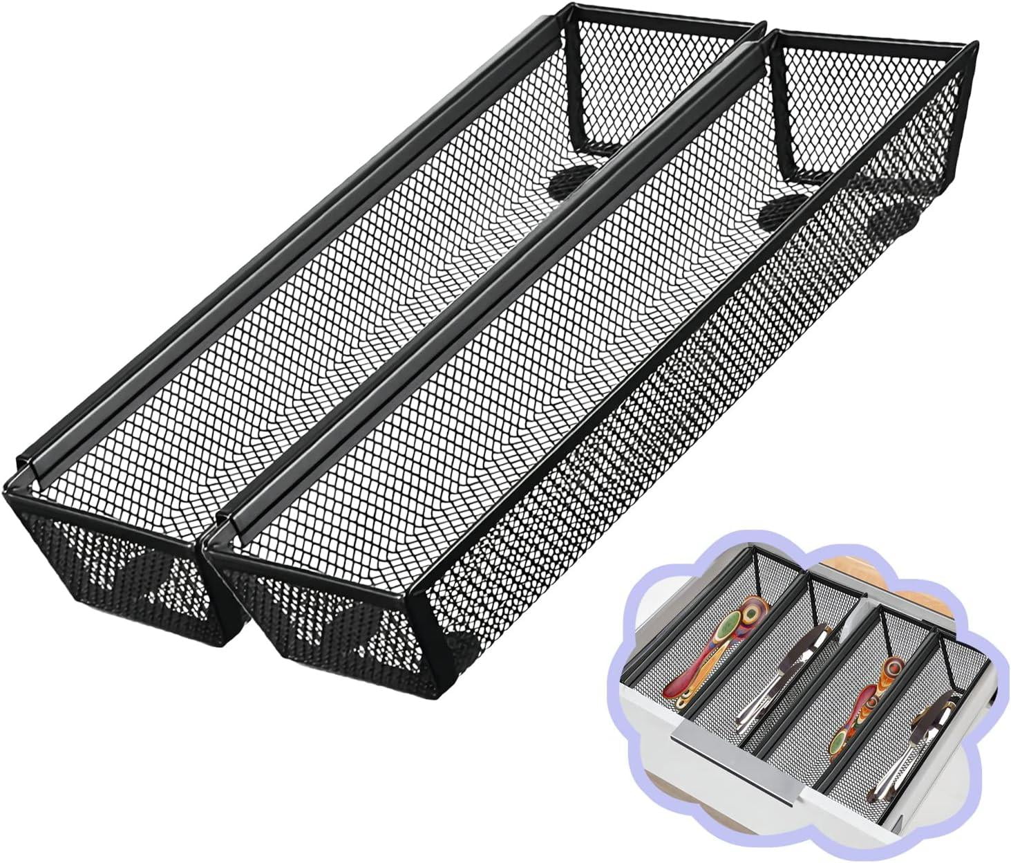 2PCS Drawer Organizer, Mesh Drawer Organizer with Interlocking Arm for ...