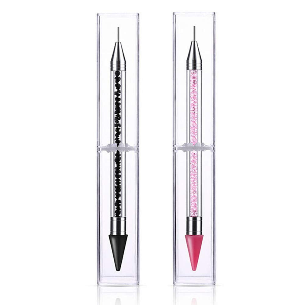 2PCS Dual-Ended Nail Rhinestone Picker Wax Tip Pencil Pick Up ...