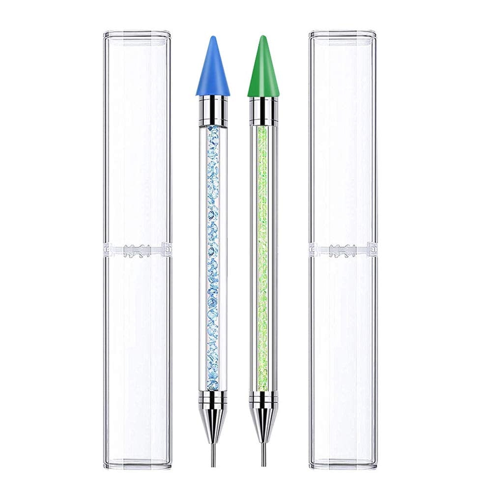 2PCS Dual-Ended Nail Rhinestone Picker Wax Tip Pencil Pick Up ...