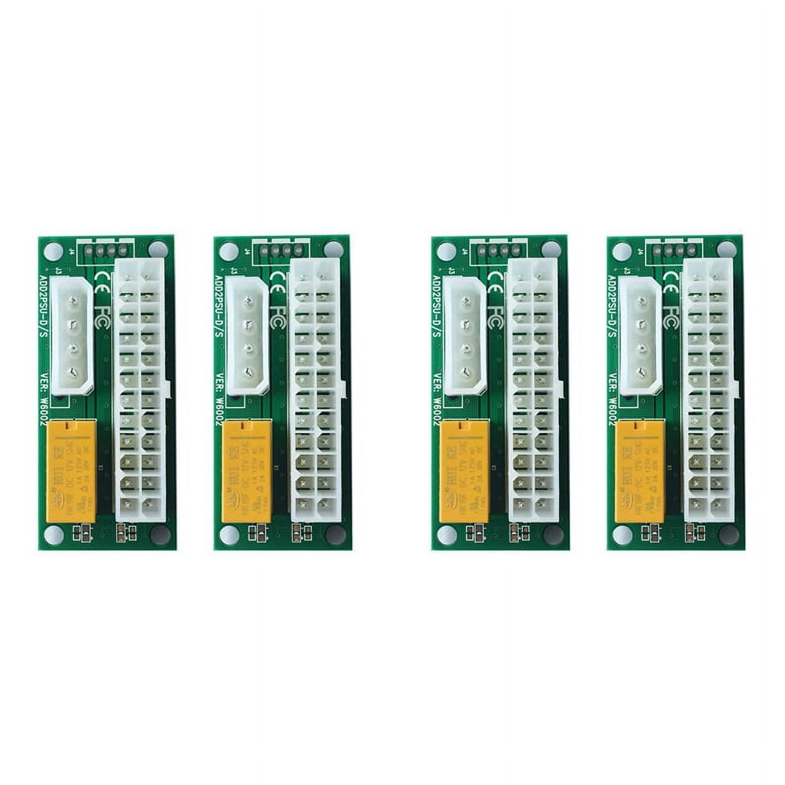 2PCS Dual PSU Adapter ATX 24Pin to 4Pin Power Sync Card - Walmart.com