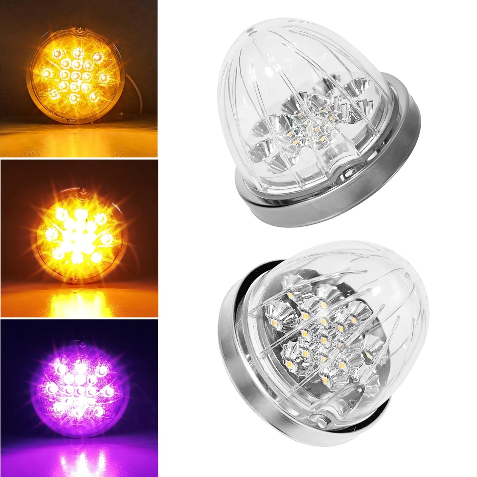 2PCS Dual Revolution Amber KEF16 Turn Signal and to Purple Auxiliary 17 ...